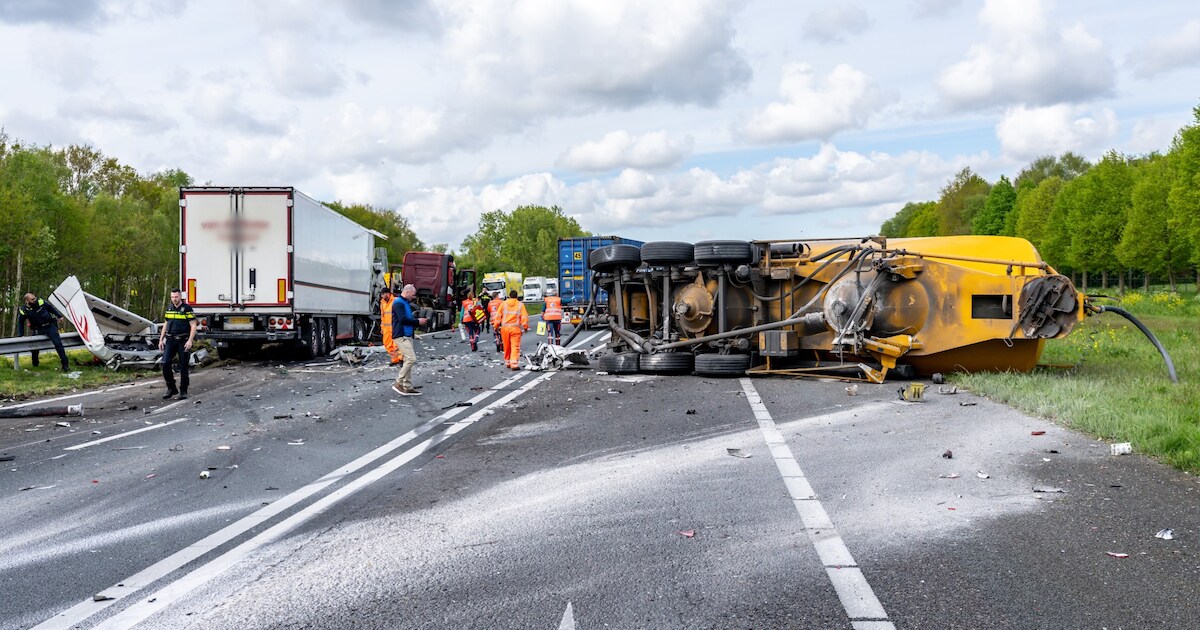 Ravage op A59 door botsing met drie vrachtwagens: ‘Ik wist meteen dat het niet goed zat ...