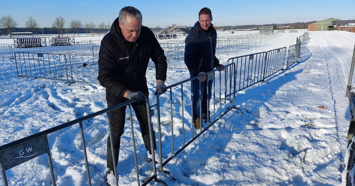 Witte wonderwereld bij opbouw NK veldrijden in Huijbergen: ‘Mooi beeld ...