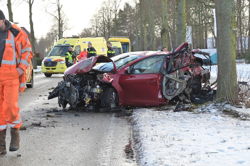 Twee mannen (20) gewond nadat auto tegen boom botst in Zundert ...