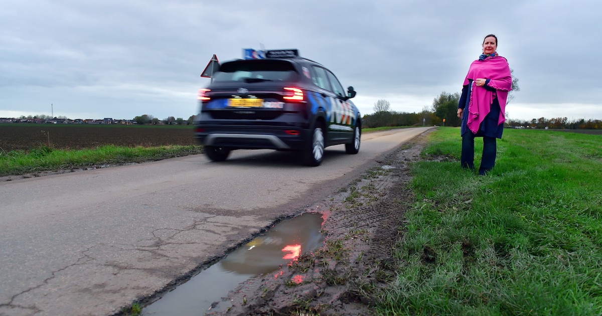 Kilometers omrijden en glibberen om het dorpje De Heen in te komen ...