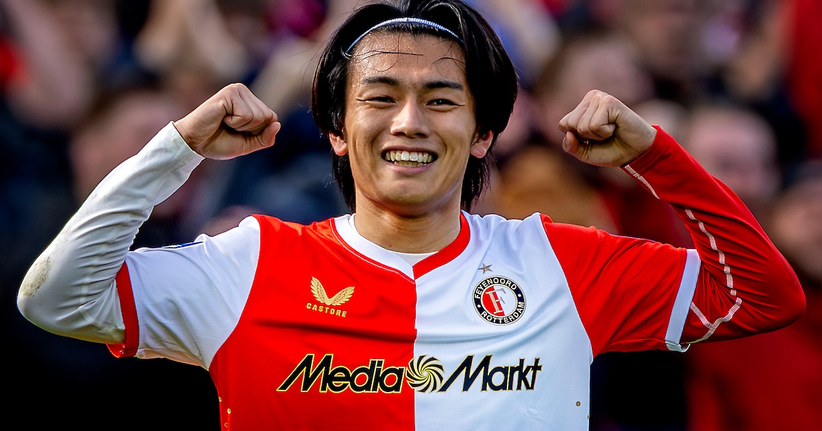 Feyenoord op titelkoers dankzij Ayase Ueda, die nooit beter was dan nu: ‘Hij blijft maar scoren ...