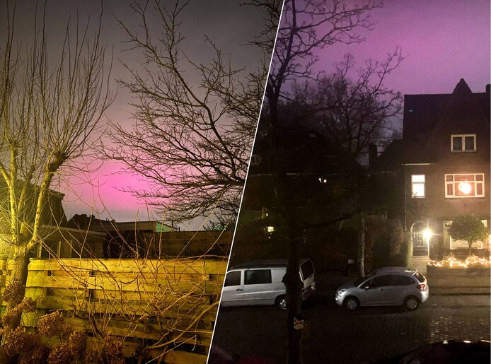 Waar komt die paarsroze lucht boven Eindhoven toch vandaan? Het ...