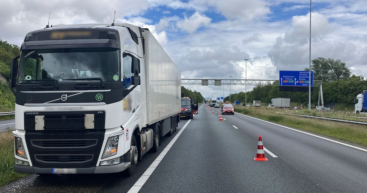 Vrachtwagen met pech zorgt voor vertraging op A58 richting Breda | Breda | bndestem.nl