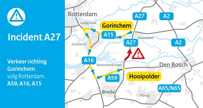 Ongeluk voor Merwedebrug zorgt voor lange file op A27, weg weer vrij | 112 nieuws Altena ...