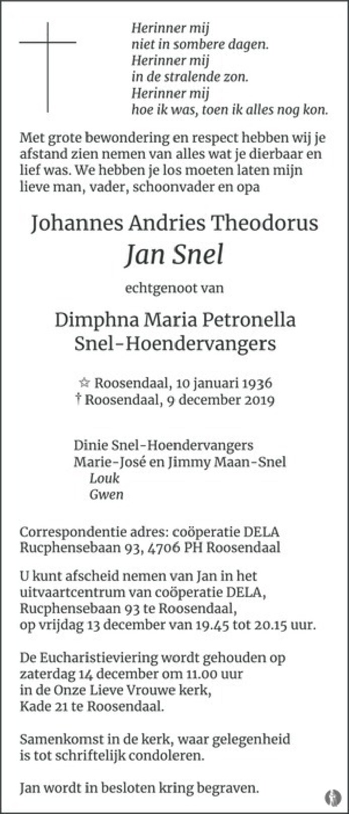 Roosendaal verliest een markant figuur: Jan Snel is dood | Roosendaal ...