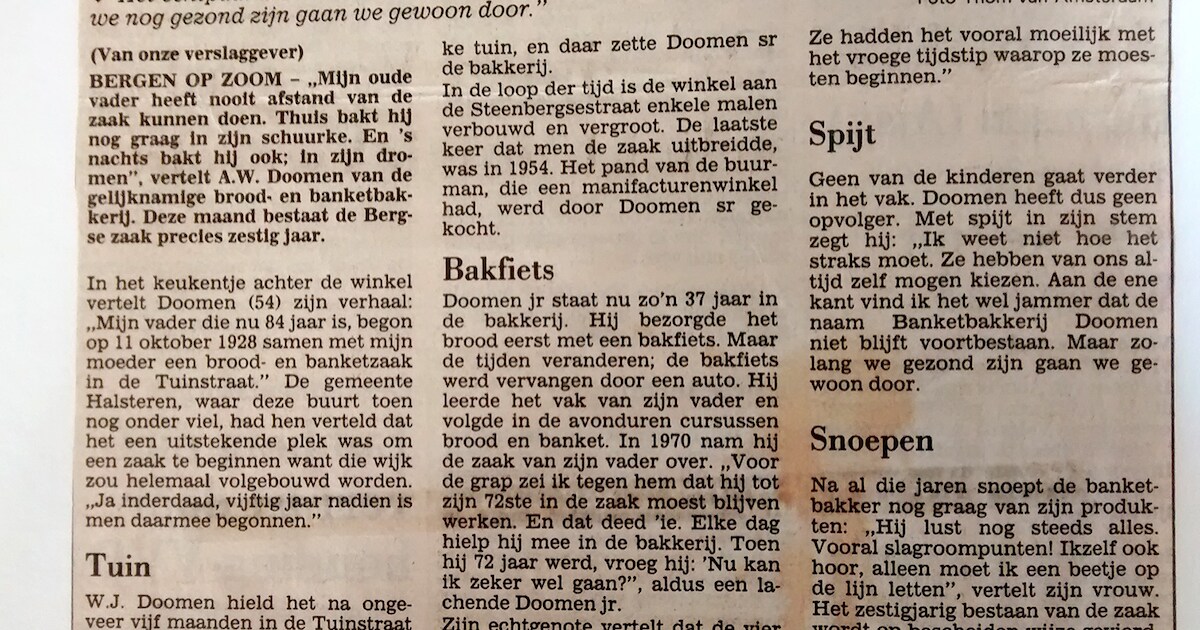 Wie Wat Waar: Bakker Doomen bakt nog koeken in z'n schuurtje | Nieuws ...