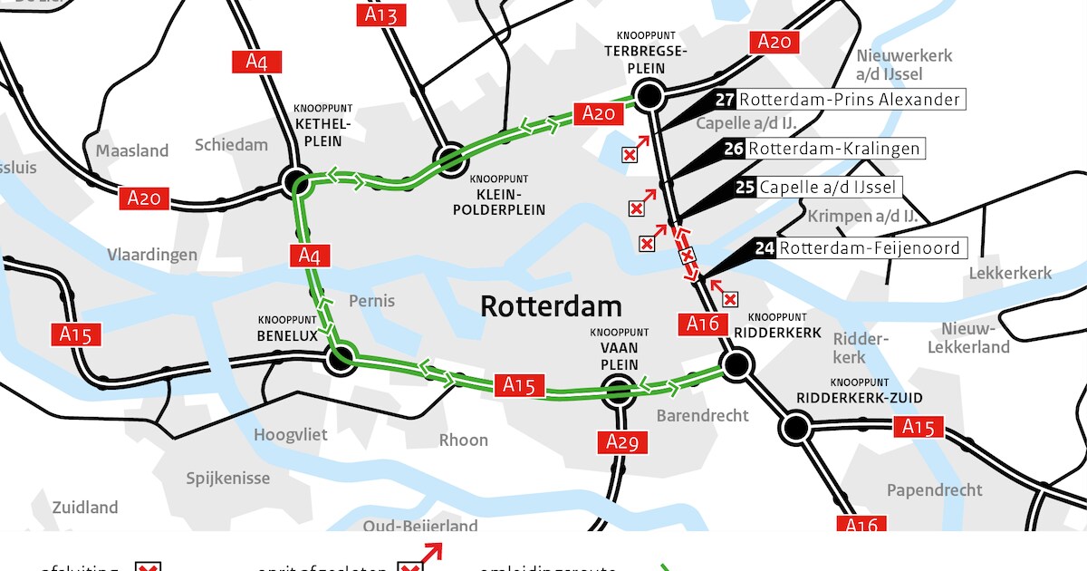 Opletten voor verkeer op A16: Van Brienenoordbrug bij Rotterdam gaat ...