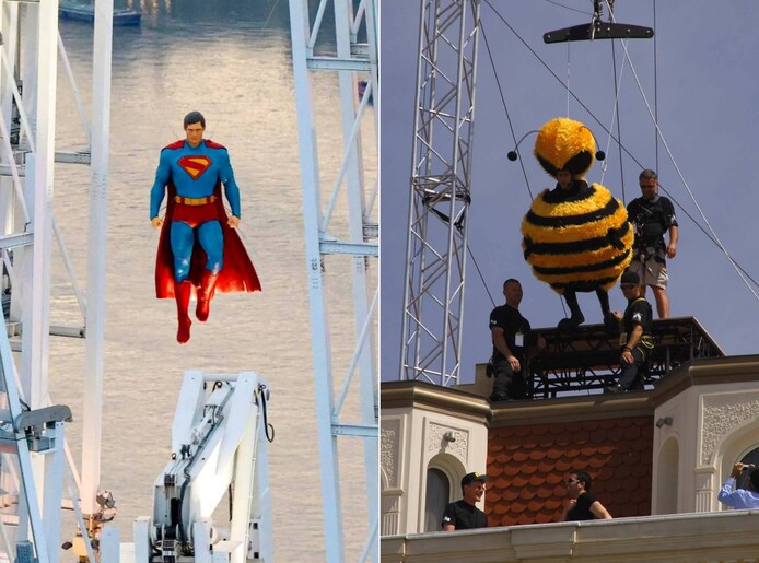 Superman zweeft in London op 300 meter hoogte: de meest bijzondere ...