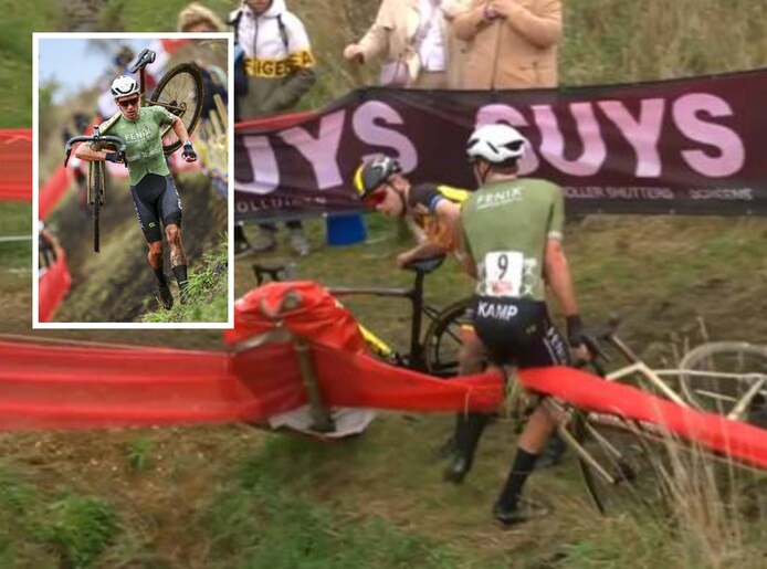 Zijn fiets werd aan gort getrapt in de cross, maar Ryan Kamp zwijgt na ...