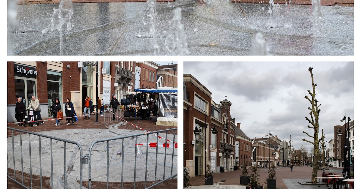 Speelfontein op de Markt in Helmond met afzetting eromheen: is dat de ...