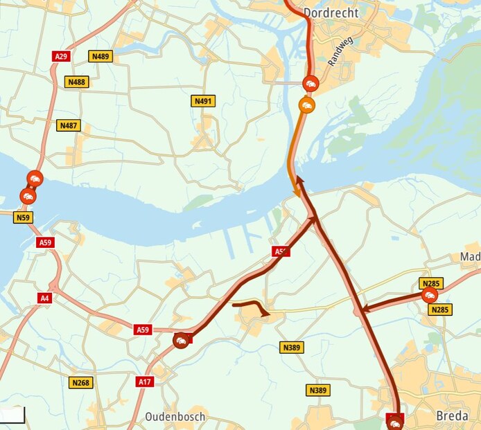 Opnieuw veel files tijdens ochtendspits door afsluiting Haringvlietbrug: ruim uur vertraging ...